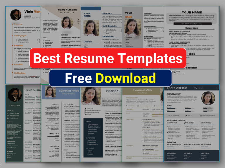 Resume Templates 25+ Best Resume Templates Free Download
